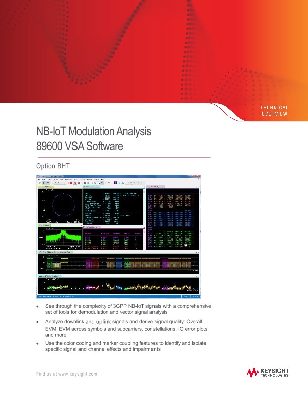NB-IoT Modulation Analysis 89600 VSA Software PDF Asset Page | Keysight